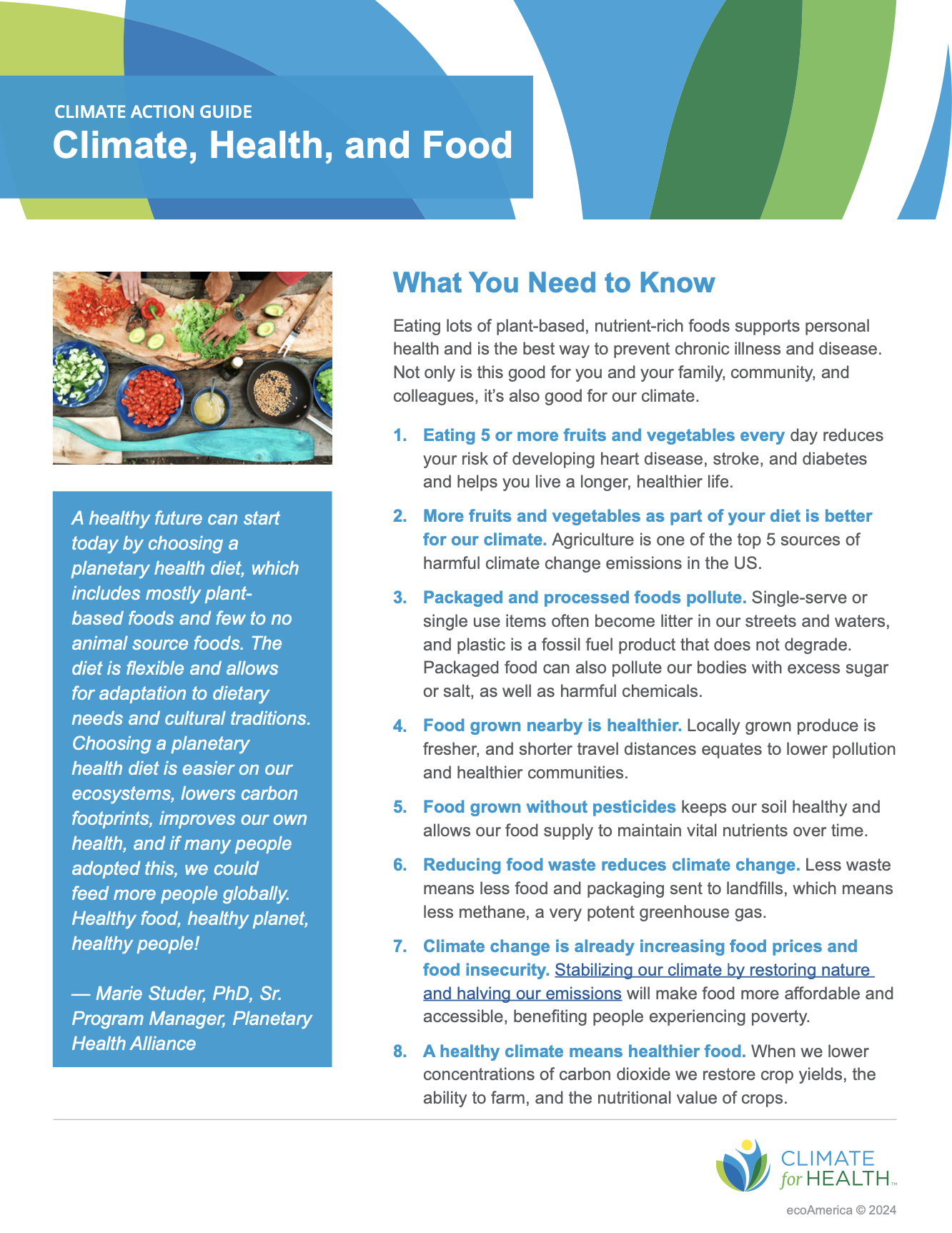 Climate, Health, and Food - Climate for Health