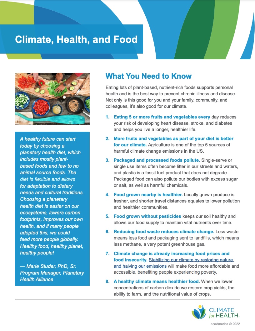 Climate, Health, and Food - Climate for Health